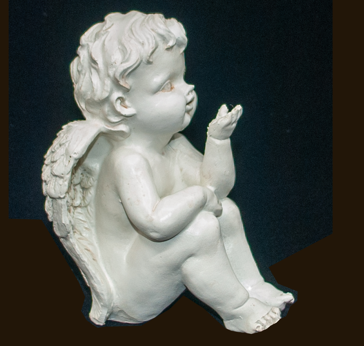 engeltraum.ch - Engel sitzend weiss (Figur 5) Höhe: 11 cm